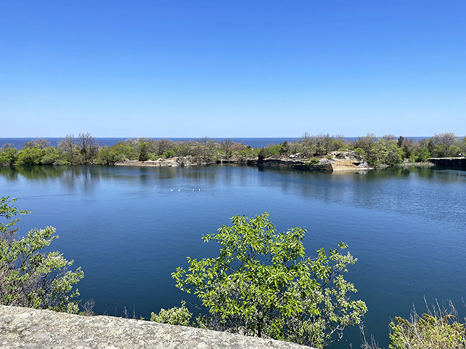 Halibut Point's quarry pond reflects the sky so perfectly you'll wonder where water ends and heaven begins.