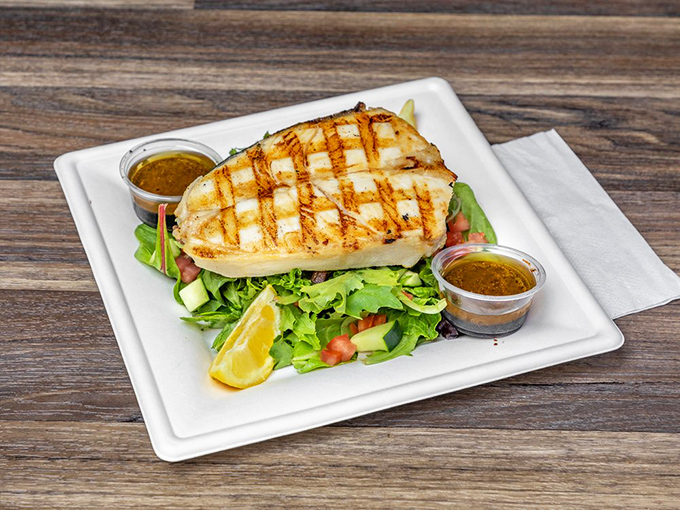 This grilled halibut salad is what happens when health food and comfort food decide to stop fighting and become best friends.