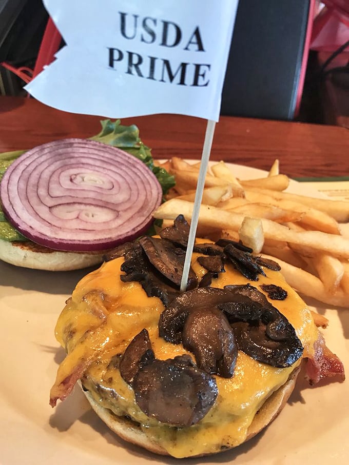 A burger so serious it comes with its own flag. The USDA Prime designation isn't just showing off&mdash;it's a promise of quality.