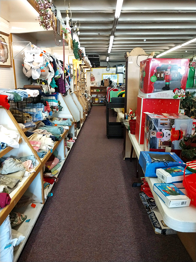 Navigate this aisle of seasonal treasures like an explorer charting unknown territories&mdash;Christmas in July is always possible here.