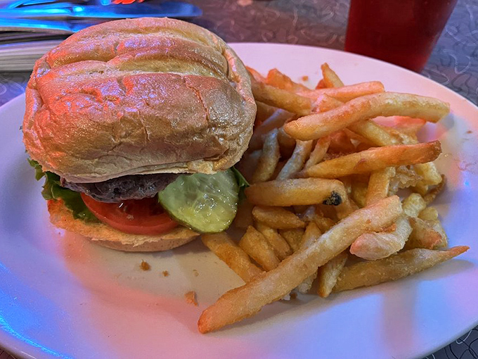 The burger and fries combo&mdash;America's most perfect food pairing since peanut butter met jelly, executed with diner precision and zero pretension.