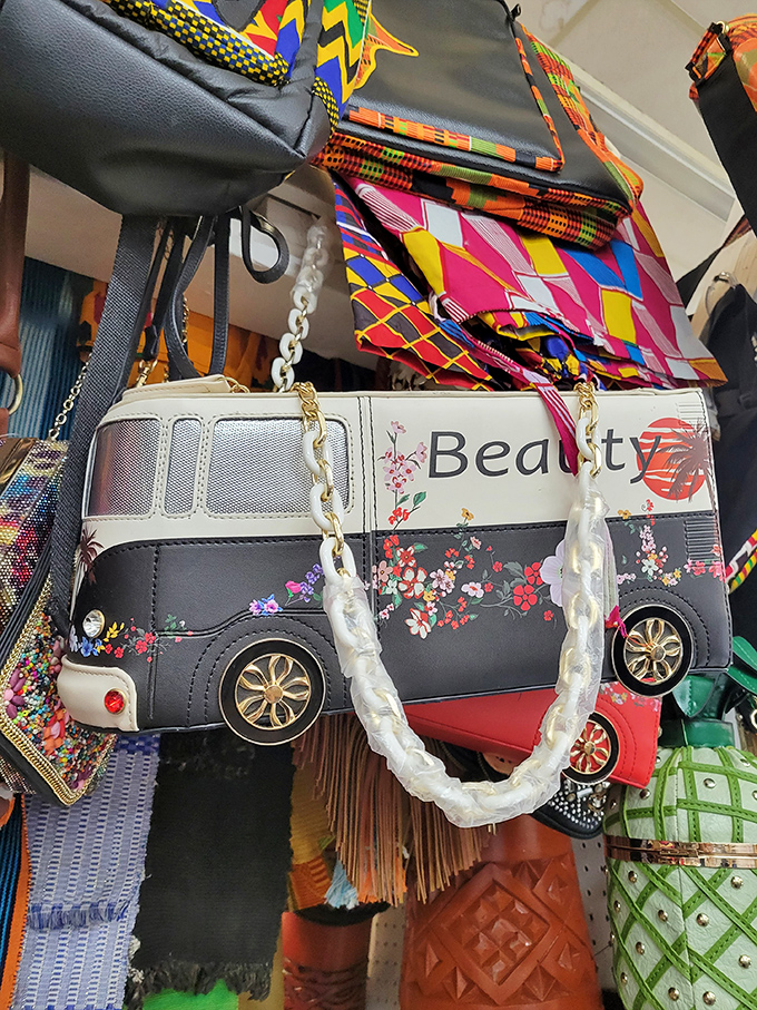 Not just a purse, but a statement piece. This "Beauty" bus handbag proves that at Old Paris, fashion and whimsy ride together.