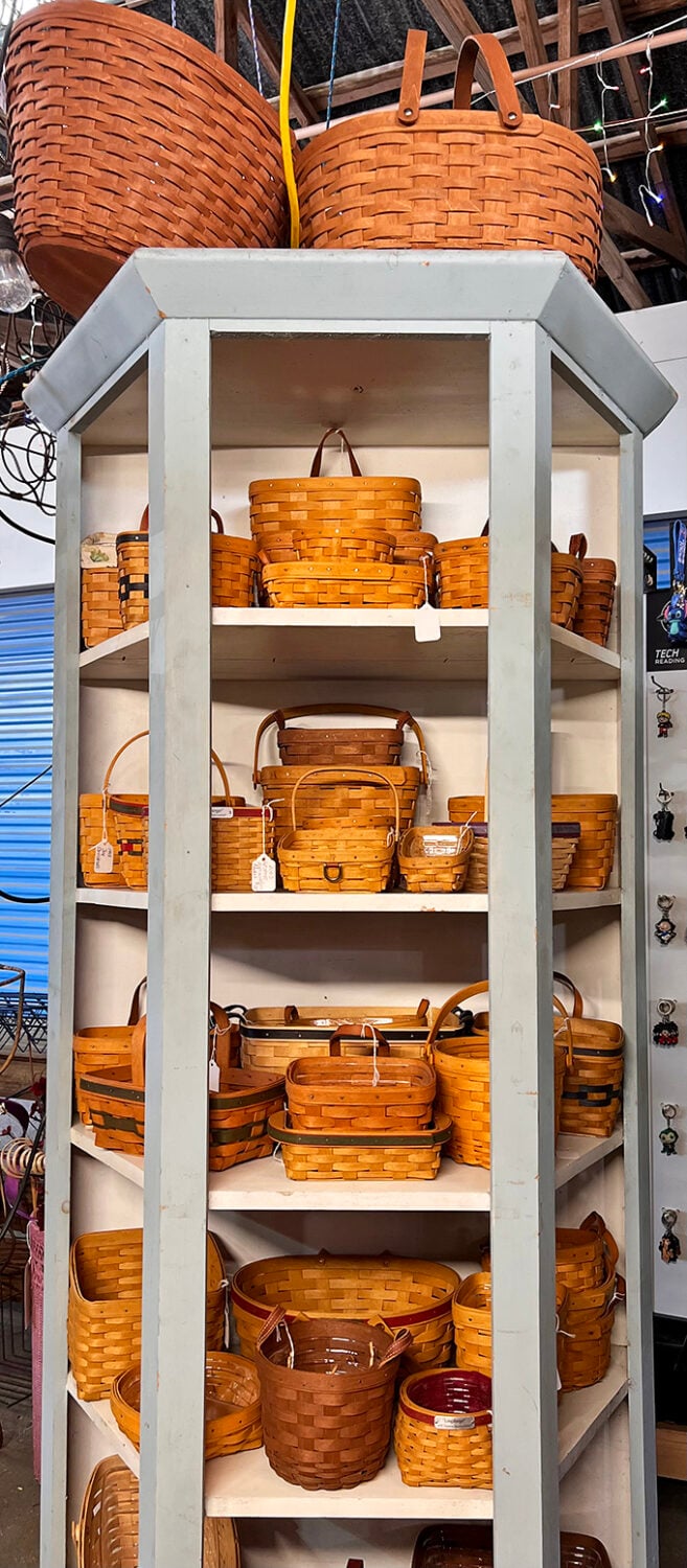 Longaberger basket paradise! These handwoven beauties have outlasted the company that made them, proving craftsmanship never goes out of style.