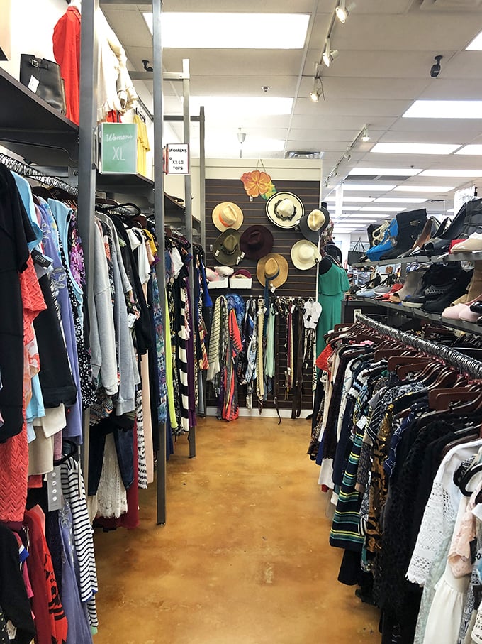 A hat display that would make the Kentucky Derby crowd jealous. Because in Florida, sun protection is both a necessity and a fashion statement.