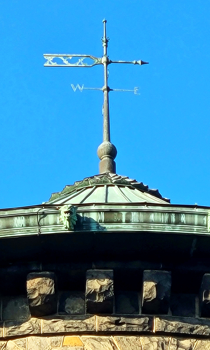 That weathervane isn't just decorative—it's been pointing the way since horse-drawn carriages were the preferred method of reaching this scenic overlook.