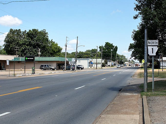 Highway 1 through Wynne: where "rush hour" means three cars and you might actually catch the green light.