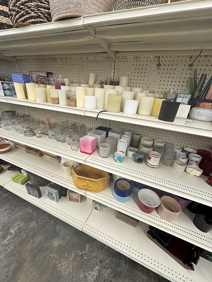 The home d&eacute;cor aisle &ndash; where someone's discarded candle collection becomes your dining room's new conversation starter. Eclectic doesn't begin to describe it.