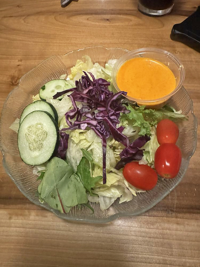 A garden salad that actually deserves its name &ndash; fresh, colorful, and the perfect opening act before the meaty main event.