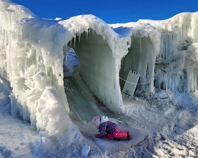 These ice formations create a frozen fantasy world that makes adults feel like wide-eyed kids again &ndash; winter's most magical transformation.