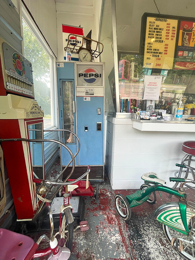 Vintage Pepsi machines and childhood tricycles&mdash;this place doesn't decorate with nostalgia, it simply never stopped living it.