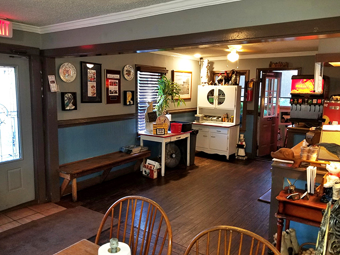 Rustic charm meets barbecue functionality in an interior where every scratch on the wood tells of satisfied diners who came before you.