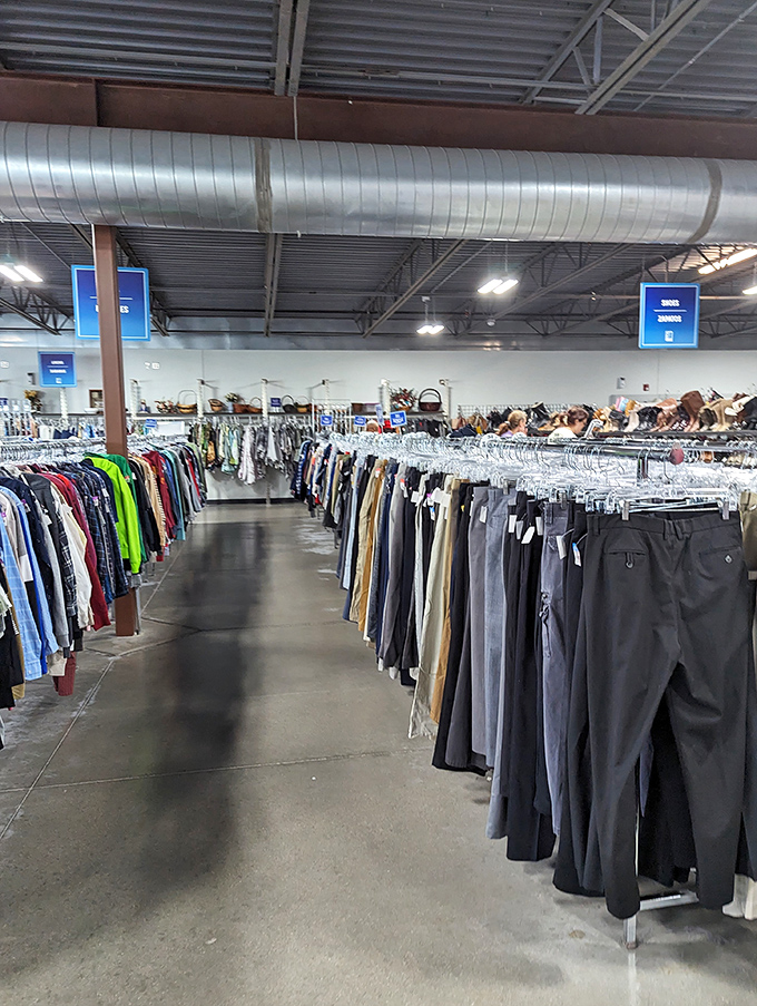 The denim district&mdash;where pants with plenty of life left hang patiently for their perfect match. Fashion sustainability at its finest!