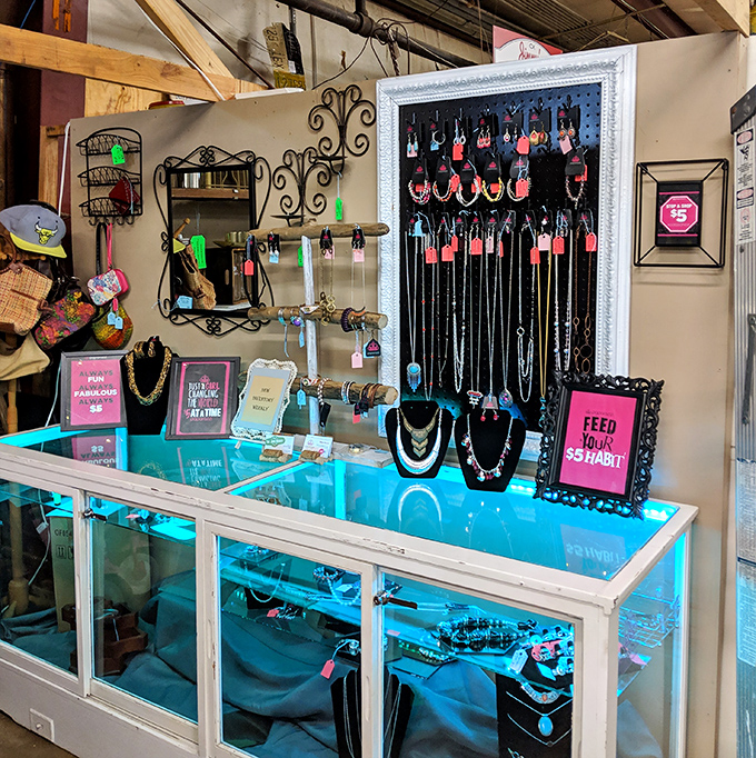 Jewelry displays that sparkle like they're auditioning for Dynasty – shoulder pads not included but strongly encouraged.