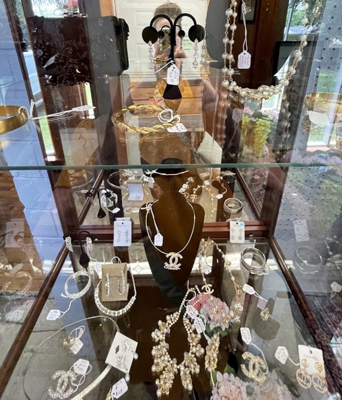 The jewelry case glitters with vintage Chanel and pearls galore&mdash;because sometimes the best accessories come with stories instead of return policies. 