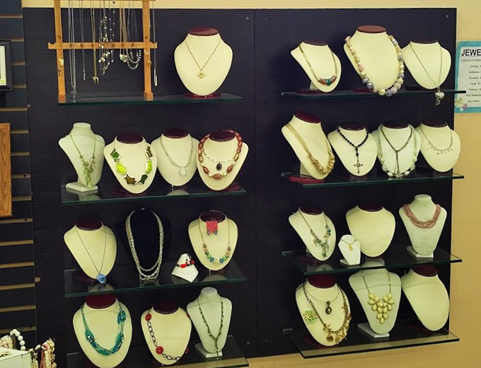 Jewelry displays showcase accessories waiting for their second act&mdash;from statement necklaces to subtle pieces that whisper rather than shout.