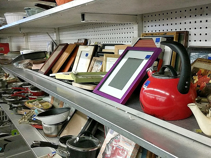 Picture frames and teakettles cohabitate in delightful disorder&mdash;the perfect spot to find that "something" your kitchen didn't know it needed.