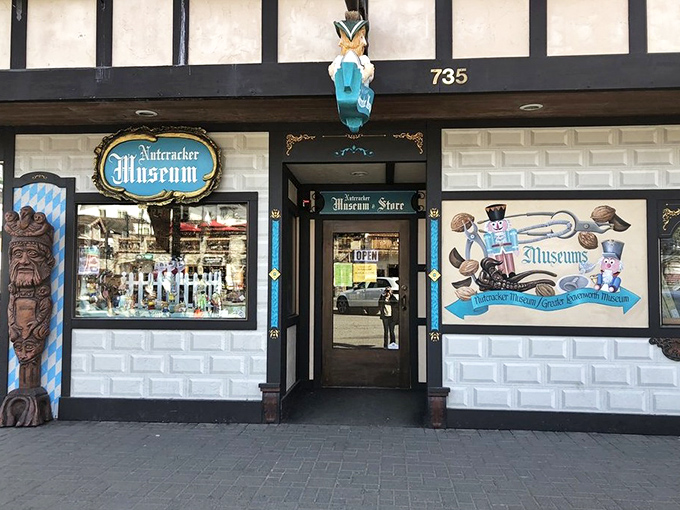 The Nutcracker Museum entrance promises a world of wooden wonders inside &ndash; from traditional soldiers to quirky characters that crack more than just nuts.