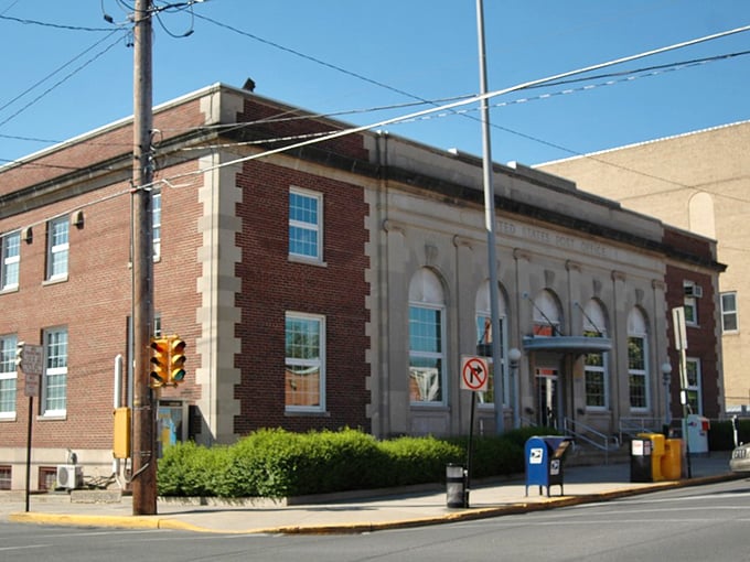 Even the post office looks like it belongs on a commemorative plate&mdash;Lewistown's architectural heritage delivered daily, no special handling required.