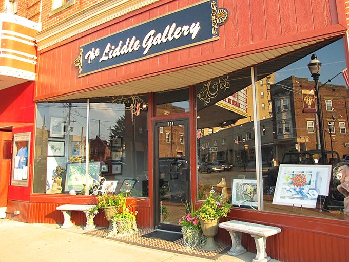 The Liddle Gallery's vibrant storefront adds a splash of artistic soul to Clearfield's downtown, proving culture thrives far beyond city limits.
