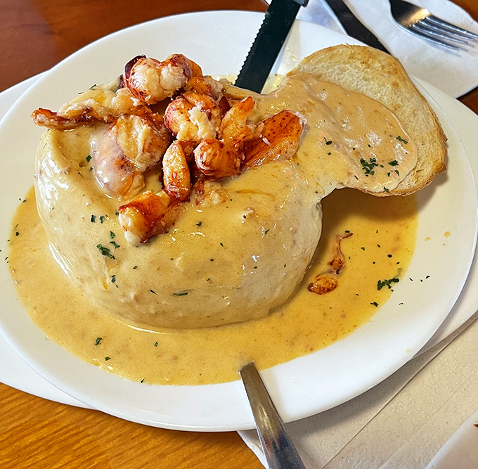 The Lobster Bomb&mdash;where seafood meets comfort food in a glorious collision. This dish has its own gravitational pull.