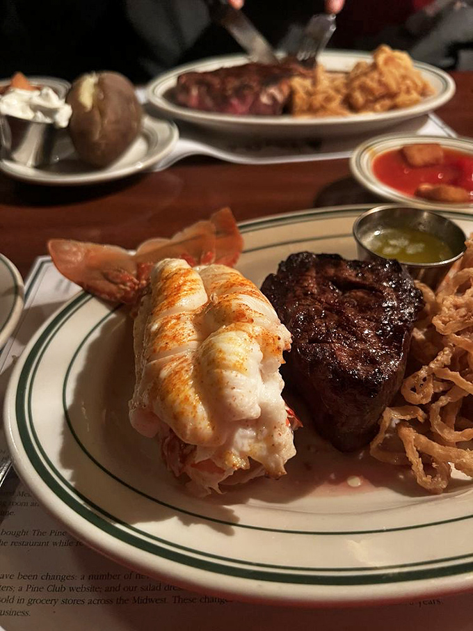 Surf meets turf in perfect harmony &ndash; this lobster tail and steak combo is the Sonny and Cher of fine dining, minus the drama.