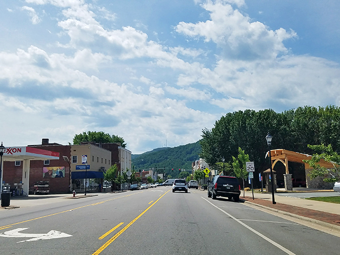 Driving through Marion reveals mountains cradling the town like protective arms, with storefronts that have weathered economic storms with grace.