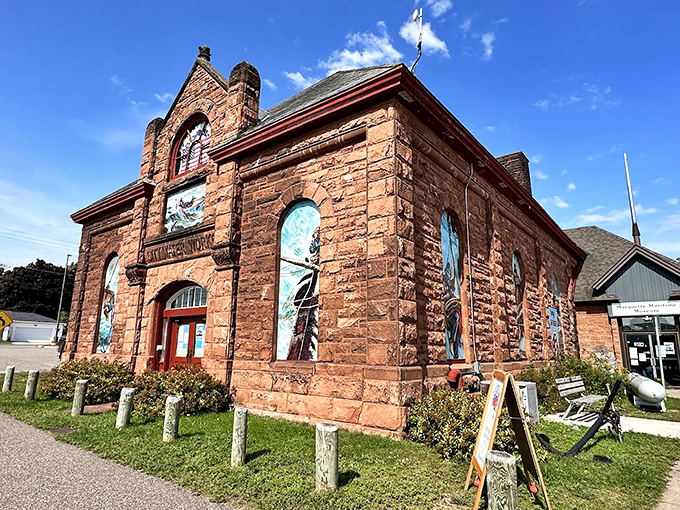 The Marquette Maritime Museum's sandstone walls and stained glass windows hold seafaring stories waiting to be discovered by curious visitors.