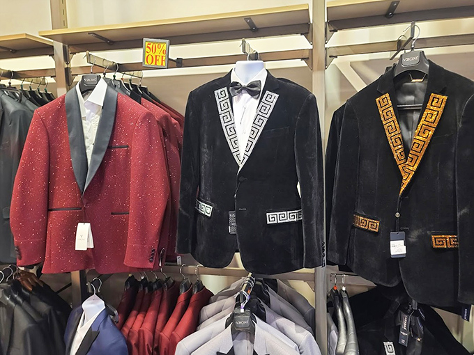 Vegas-worthy formal wear that screams "high roller" while whispering "smart shopper." These jackets bring the bling without breaking the bank.