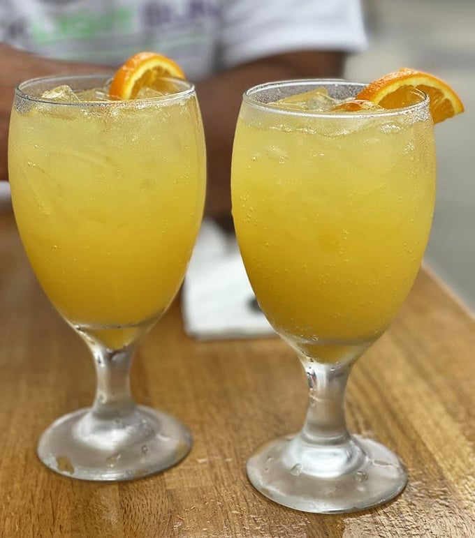 Mimosas bright as the Delaware morning sun, served in unpretentious stemware&mdash;because vacation isn't about the glass, it's about what's in it.
