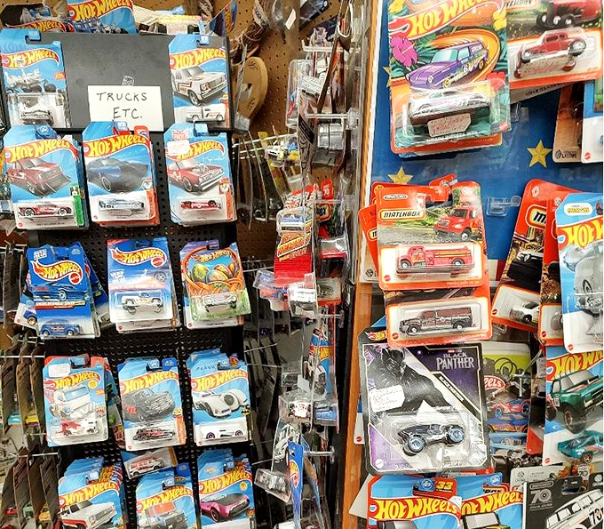 Hot Wheels heaven that turns grown men into eight-year-olds again. "Just looking for my son," they say, eyes gleaming with childhood memories.