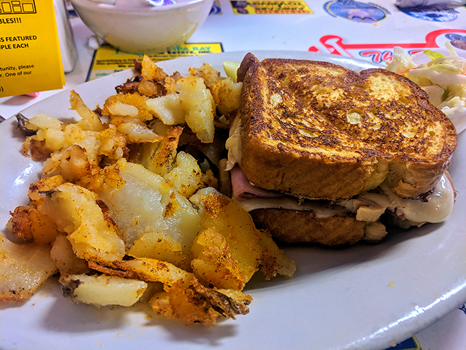 The Monte Cristo &ndash; where French toast decided to have an identity crisis and become a sandwich. Sweet, savory, and worth every napkin you'll need.