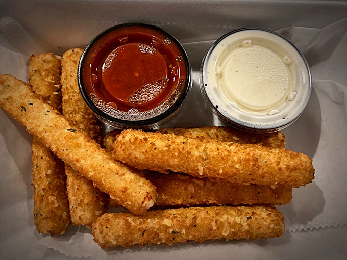 Mozzarella sticks: the adult version of string cheese, but infinitely better. Crispy outside, molten inside&mdash;comfort food perfection.