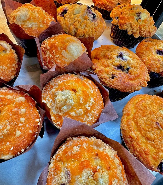 These muffins aren't just baked, they're engineered for maximum crumb-to-joy ratio, with streusel tops that crackle with each heavenly bite.