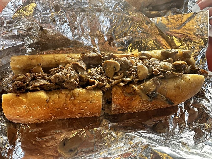 This mushroom cheesesteak isn't just a sandwich—it's a meaty, earthy masterpiece that would make even vegetarians question their life choices.