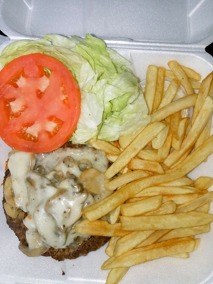 Breakfast perfection is two sunny-side up eggs with crispy hash browns and sausage links that snap when you bite them.