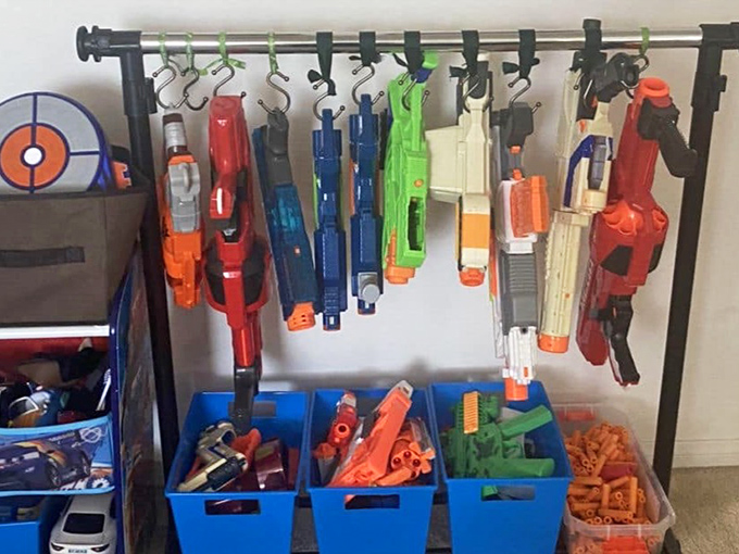 Nerf arsenal at the ready&mdash;because sometimes the best family bonding happens during living room battles.