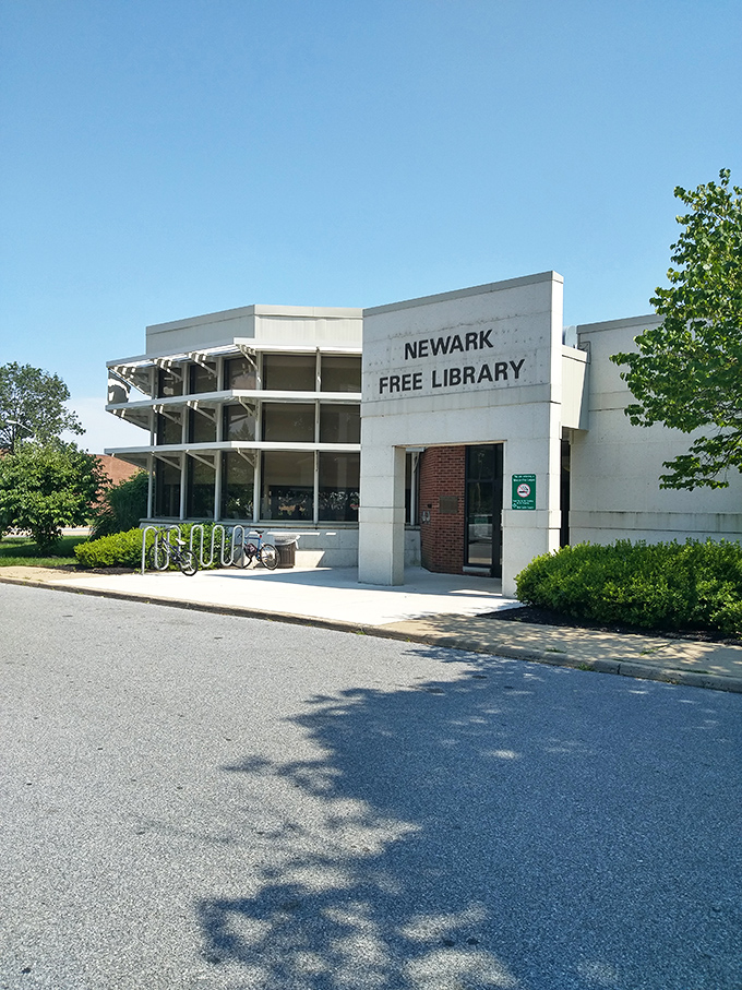 Knowledge seekers find their haven at Newark Free Library. This mid-century modern building holds worlds of imagination between its walls.