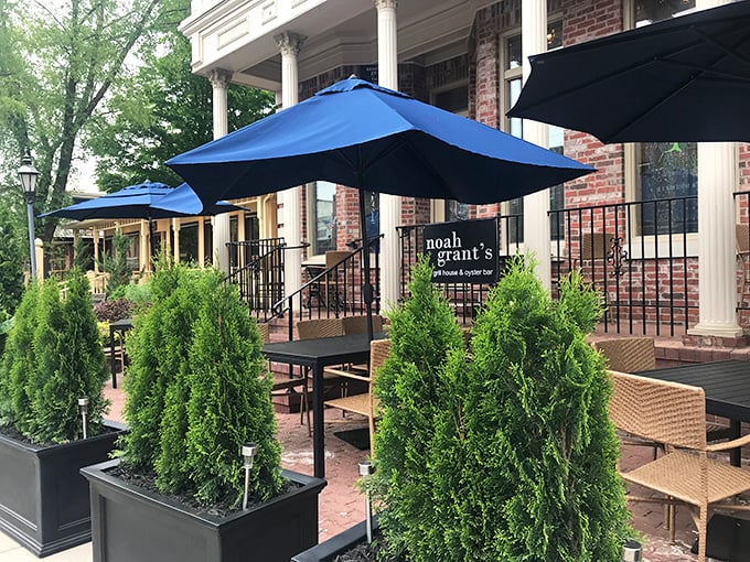Noah Grant's outdoor seating area makes every meal feel like a special occasion worth savoring.