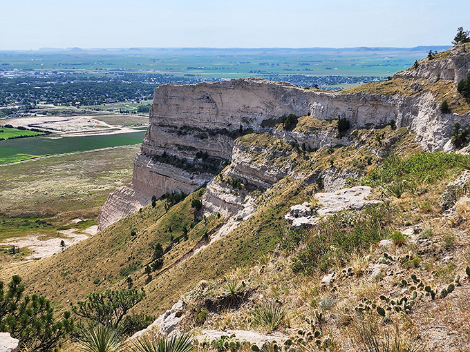 The dramatic overlook reveals Scottsbluff's stunning geography, where the landscape rises dramatically while your cost of living does exactly the opposite.