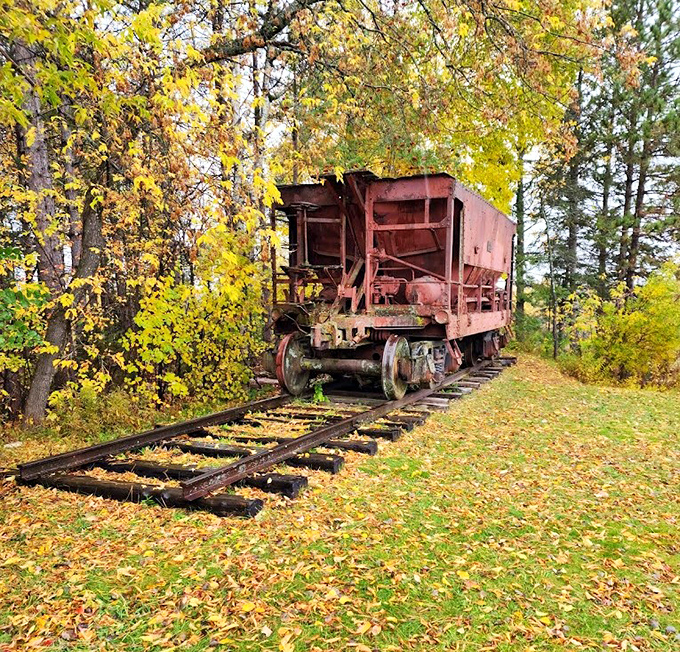This old mining railcar hasn't moved in decades, much like Hiawatha, though it's considerably less photographed by passing tourists.