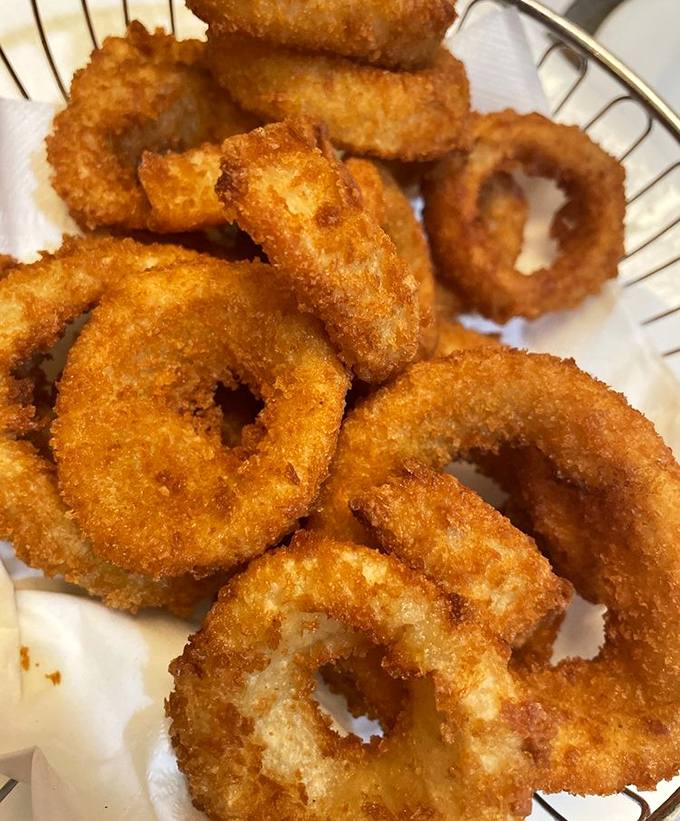 Onion rings with the ideal crunch-to-onion ratio&mdash;the kind that make you temporarily forget you're supposed to be sharing them.