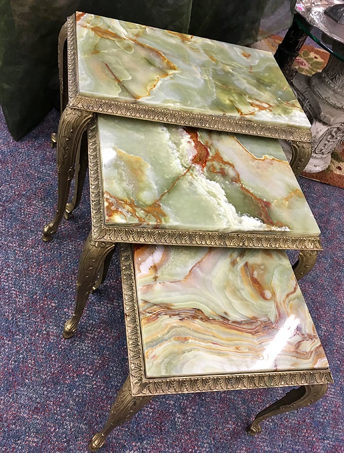 Marble-topped nesting tables so elegant, they practically demand you serve tea and gossip.