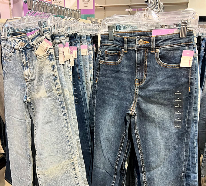 Denim democracy in action&mdash;every wash, cut, and size imaginable. The great equalizer of fashion hanging patiently, waiting for its perfect match.