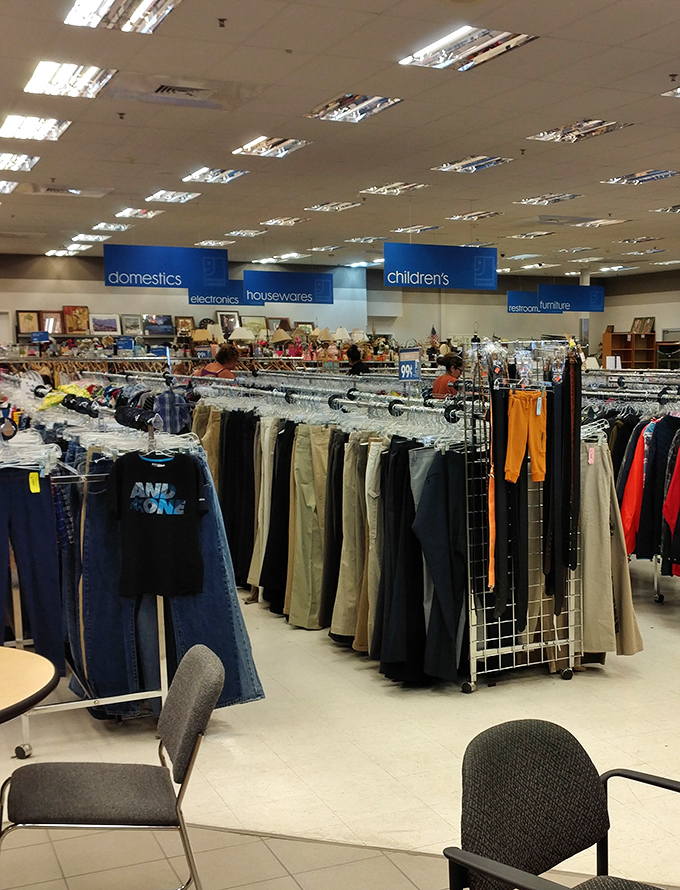 The men's section offers a democracy of fashion where designer labels and humble basics share equal billing.