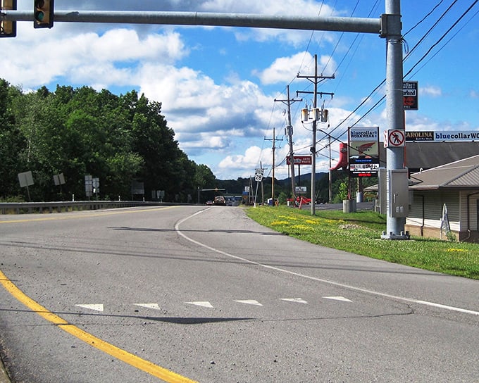 The outskirts of town reveal Pennsylvania's rolling landscape, where highway meets horizon and nature remains just steps from downtown.
