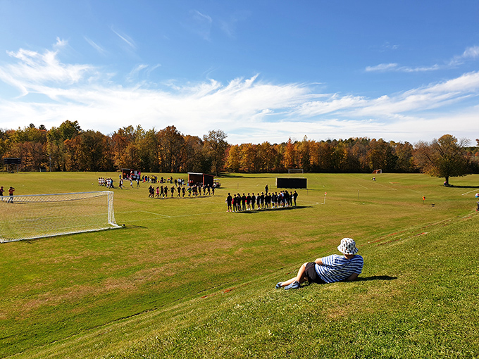 Soccer Saturday in Vermont: where community happens on grassy fields, beneath autumn's paintbrush, with not a smartphone in sight.
