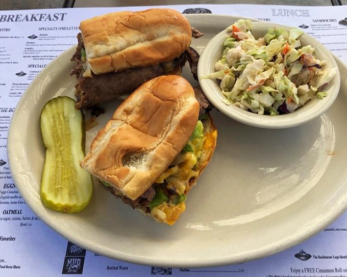 Two sandwiches that understand the assignment, with a side of coleslaw that didn't come from a plastic tub. This is lunch done right.