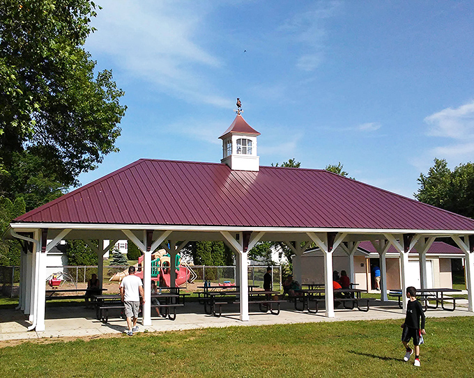 The pavilion isn't just a shelter &ndash; it's where graduation parties, family reunions, and impromptu community gatherings happen rain or shine.