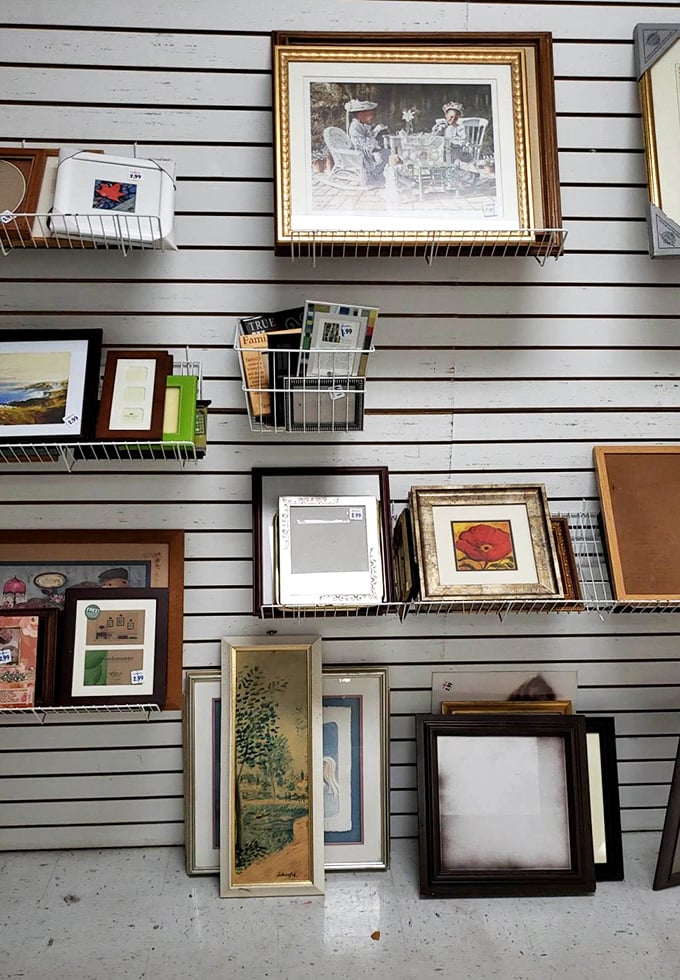 Frame gallery wall &ndash; where someone else's memories become your home d&eacute;cor. That landscape might just be your next Zoom background.