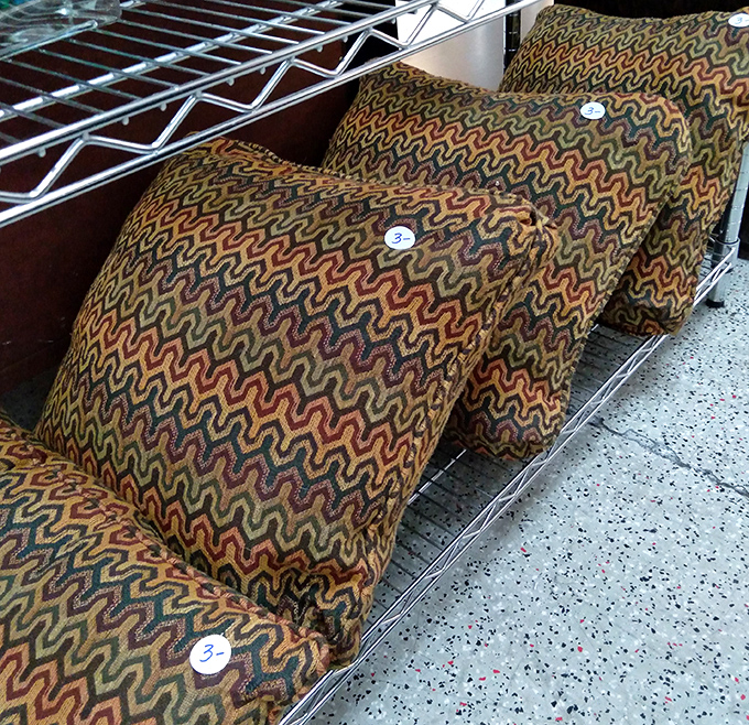 Retro-patterned pillows that would make your 1970s rec room jealous. These geometric gems add instant character to any couch.